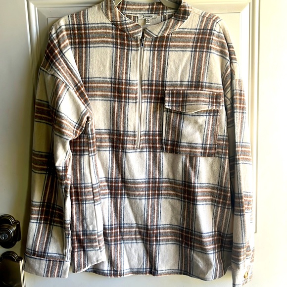 JODIFL | Tops | Jodifl Half Zip Flannel Top Large | Poshmark